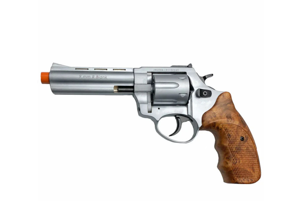 Zoraki R1 4.5” Barrel Blank Firing Revolver In Silver With Wood Grips ...
